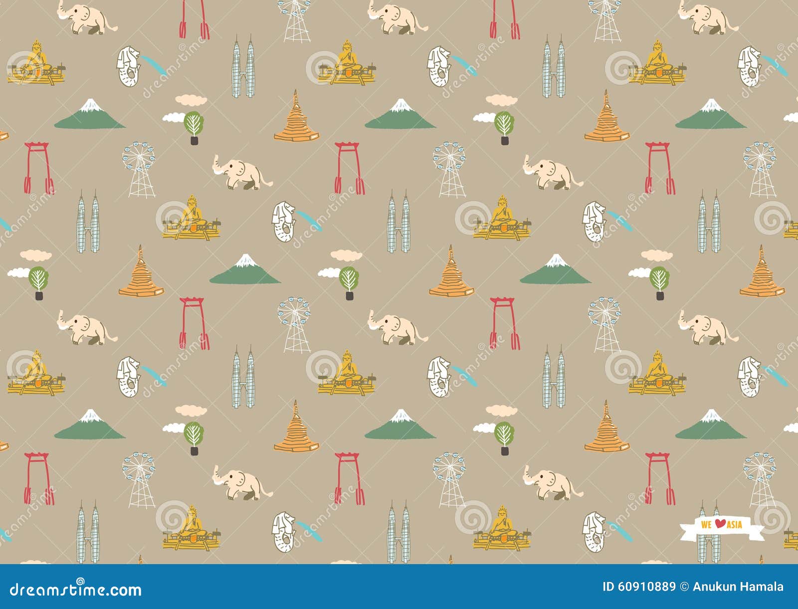 Asia Concept Pattern Design Stock Vector - Illustration of landmark ...