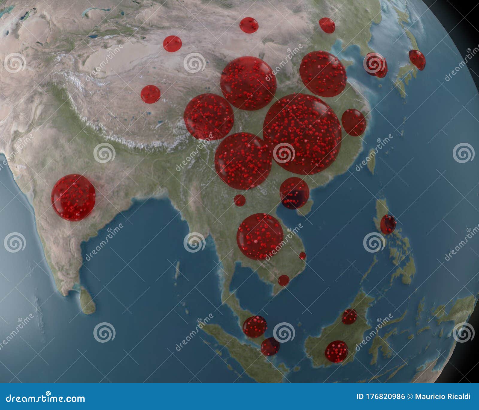 Asia Corona Virus Spread Map Stock Illustration - Illustration of ...