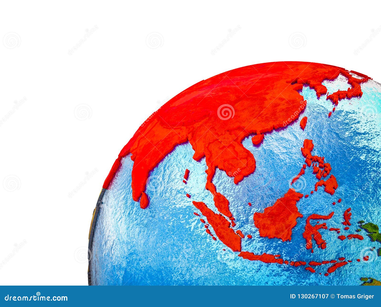 Asia on 3D Earth stock illustration. Illustration of countries - 130267107