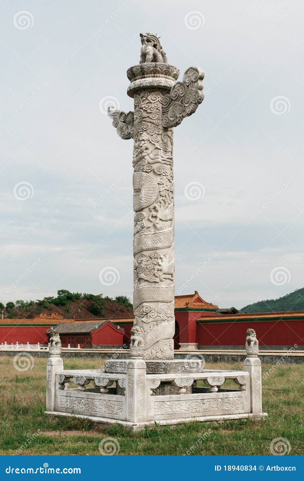 Asia dragon column stock photo. Image of marble, isolated - 18940834