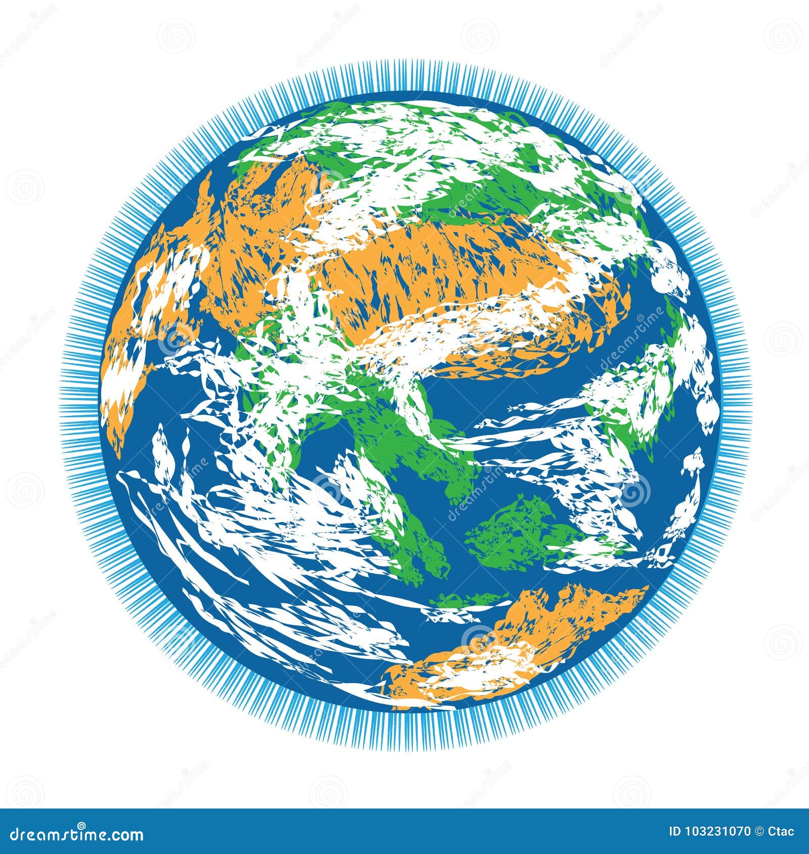 Asia Earth doodle stock illustration. Illustration of scribble - 103231070
