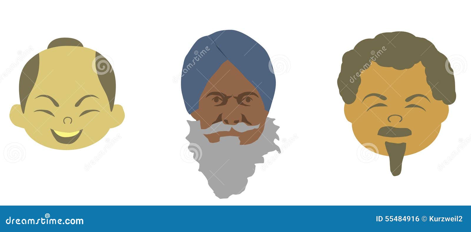 Asia faces of a man stock illustration. Illustration of indonesian ...