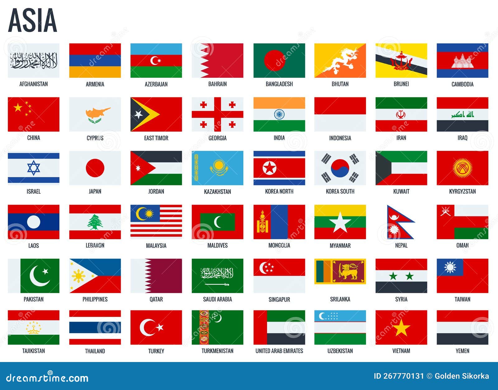 Asia Flags. All Official National Flags of the Asia Stock Illustration ... Asia Flags. All Official National Flags of the Asia Stock Illustration ...