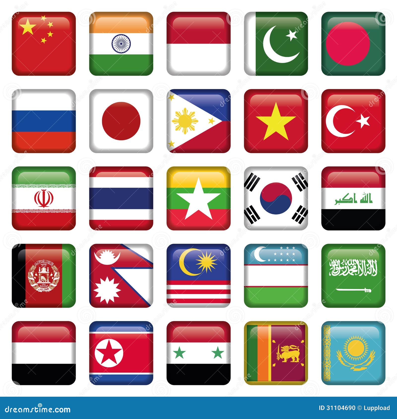 Asia Flags Background Vector Illustration | CartoonDealer.com #170730592