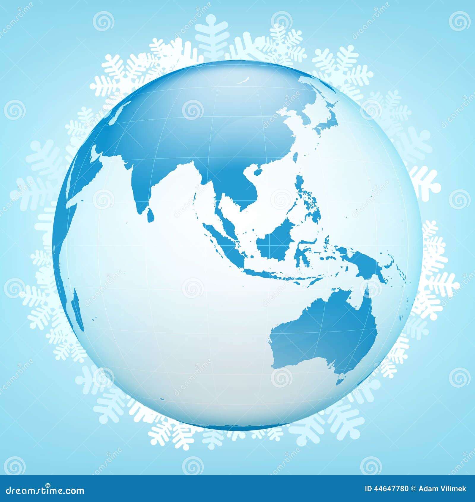 Map Of Asia On Globe Cartoon Vector | CartoonDealer.com #6185693