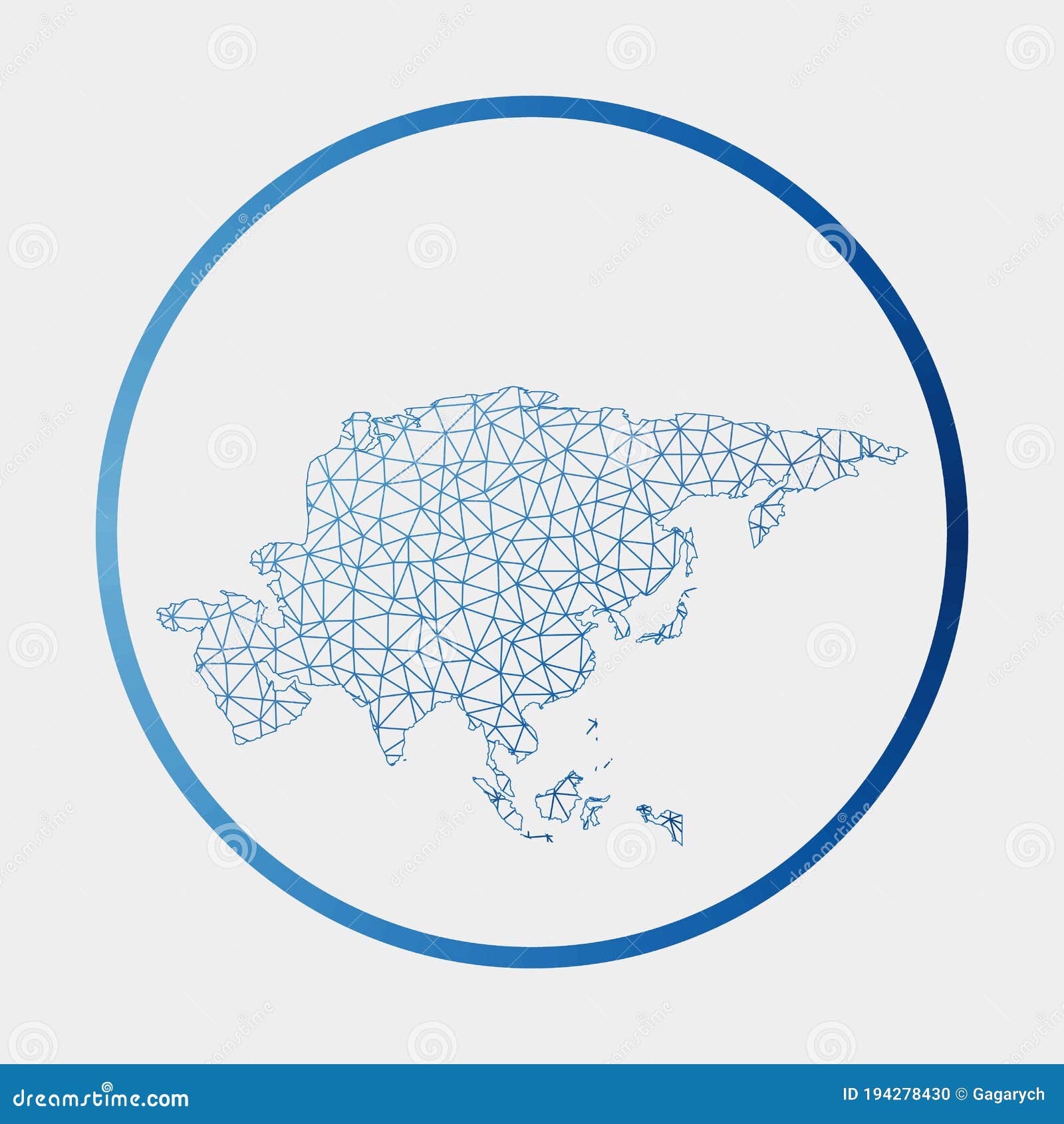 Asia Map Icon. Silhouette Isolated Vector Image Of Continent ...