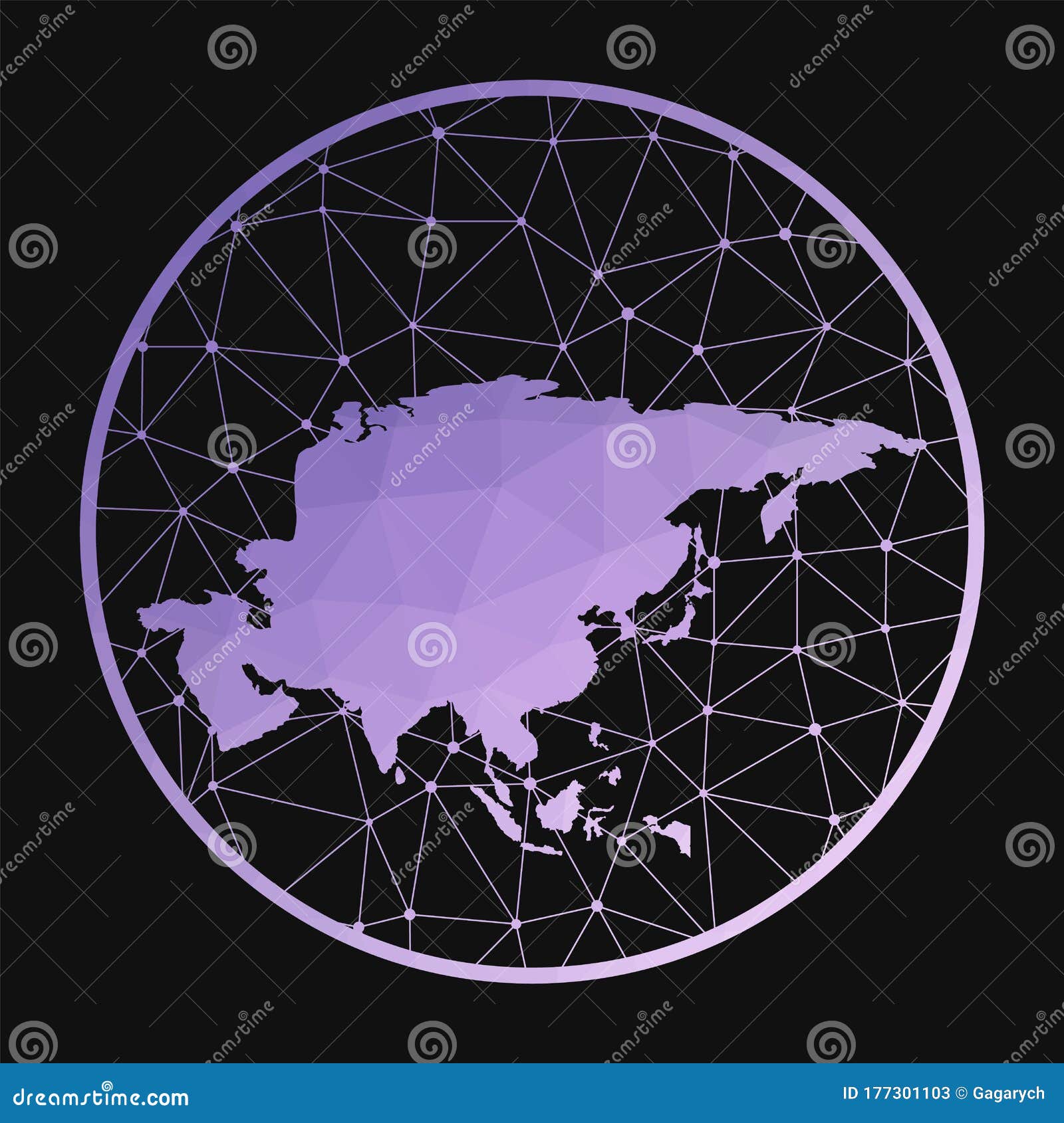 Asia Map Icon. Silhouette Isolated Vector Image Of Continent ...