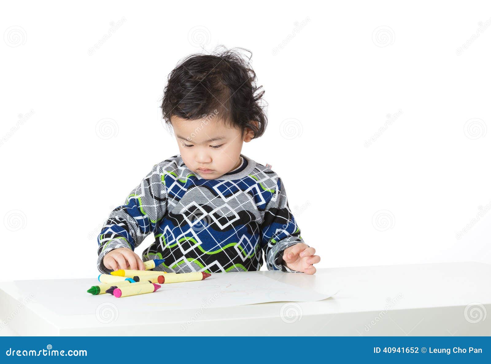 Asia Little Boy Concentrate on Drawing Stock Photo - Image of portrait ...