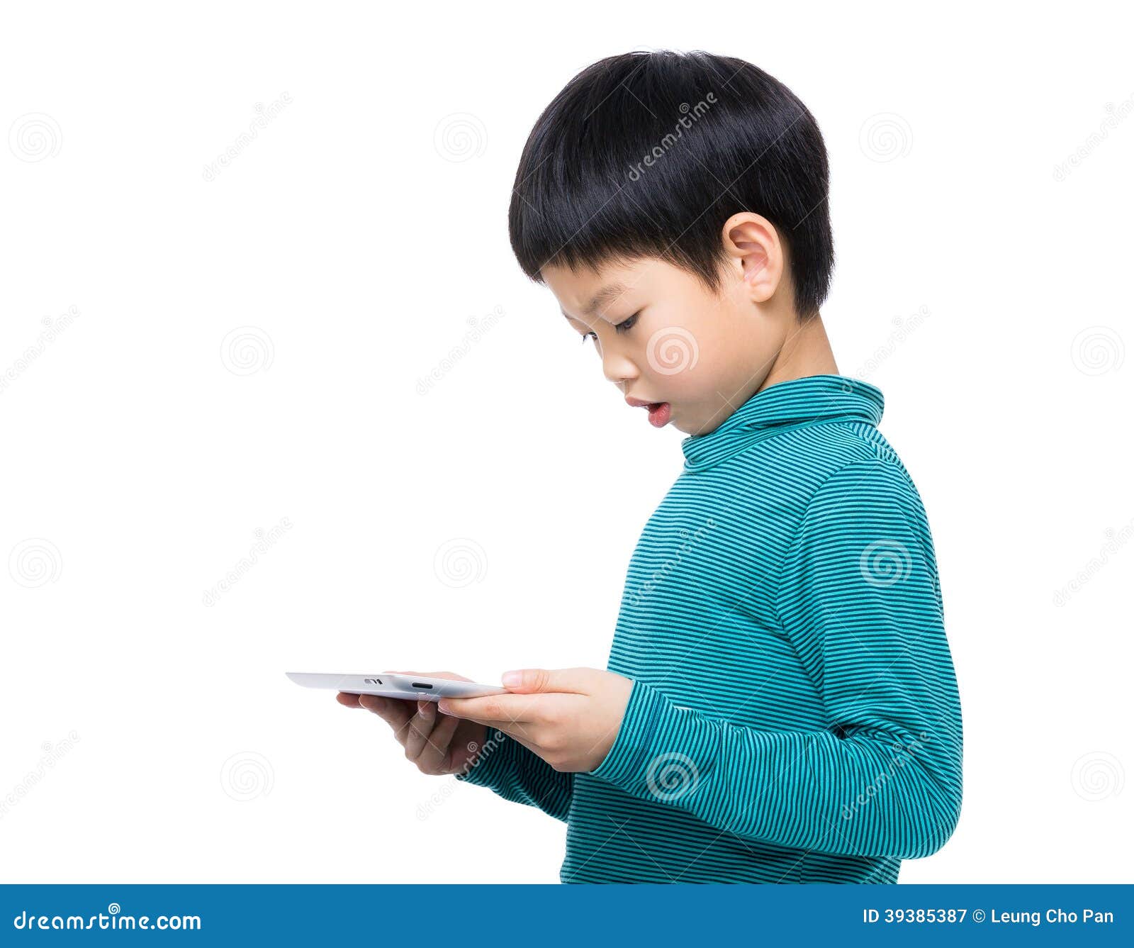 Asia Little Boy Using Tablet Stock Image - Image of electronic, small ...
