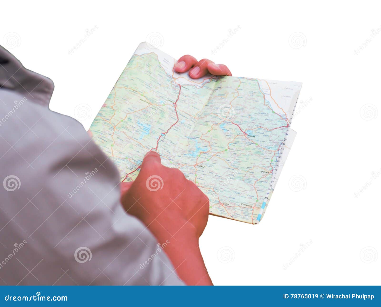 Asia man standing with map stock image. Image of healthy - 78765019