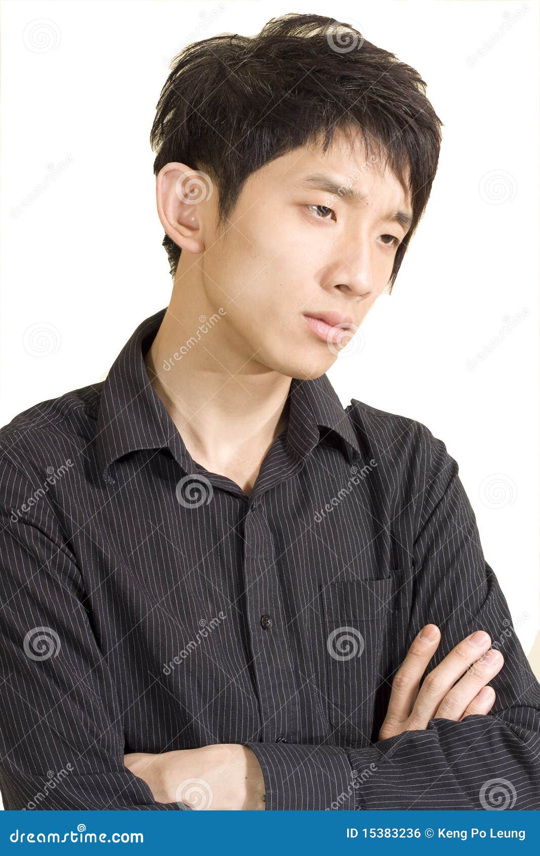 Asia man in thinking pose stock photo. Image of white - 15383236