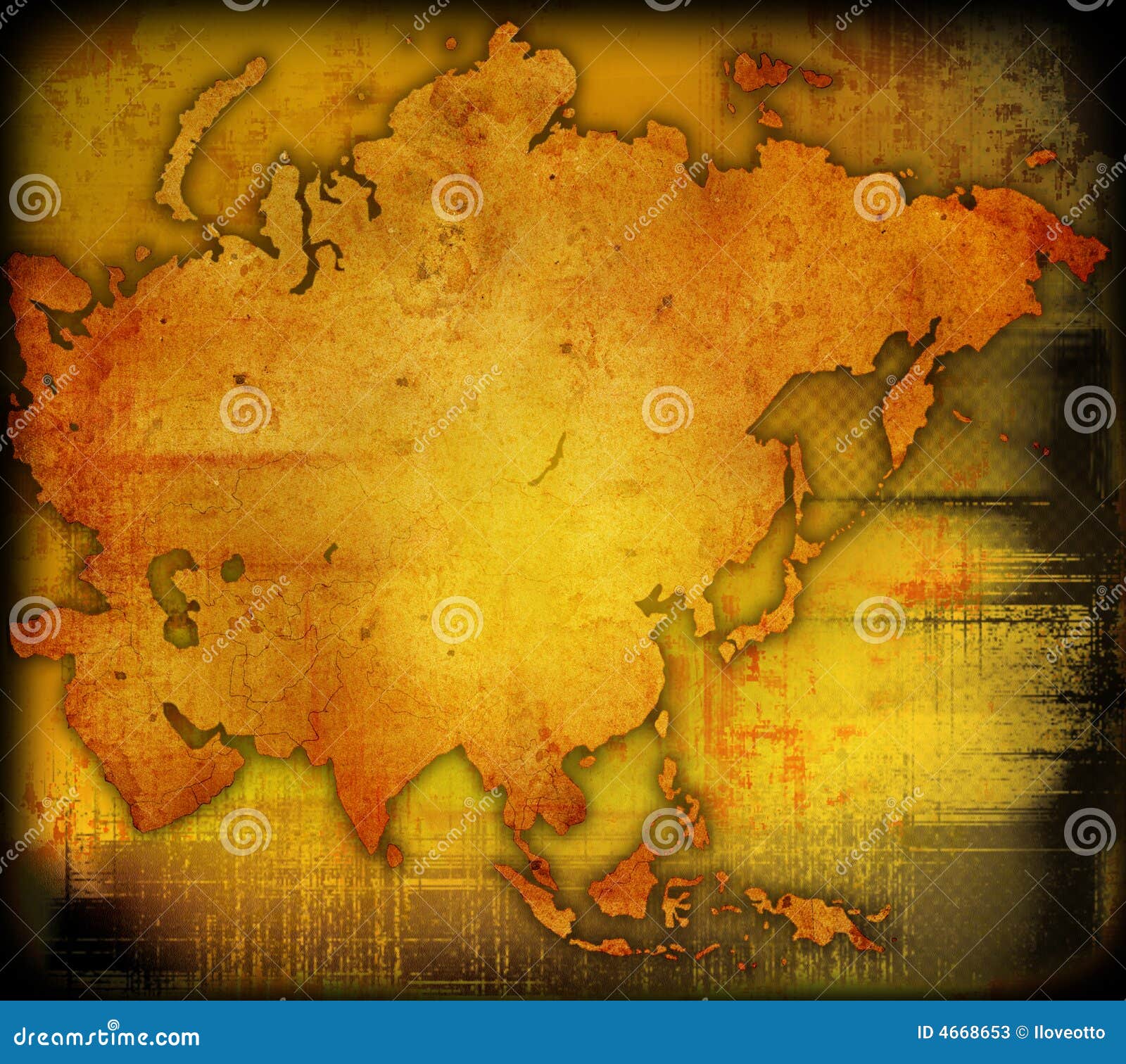 Asia map stock illustration. Illustration of japan, dirty - 4668653