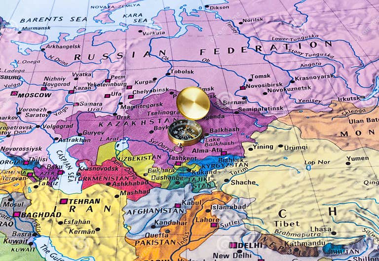 Asia map and compass stock image. Image of ecology, holiday - 55437943