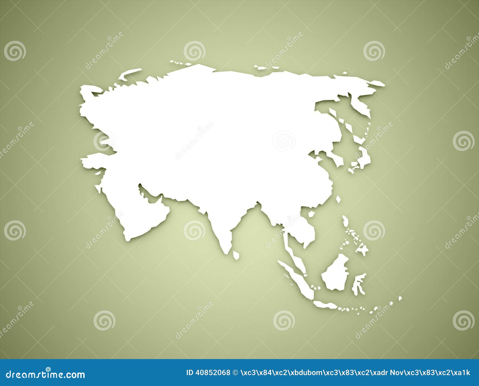Asia Map Continent Concept on Green Stock Illustration - Illustration ...