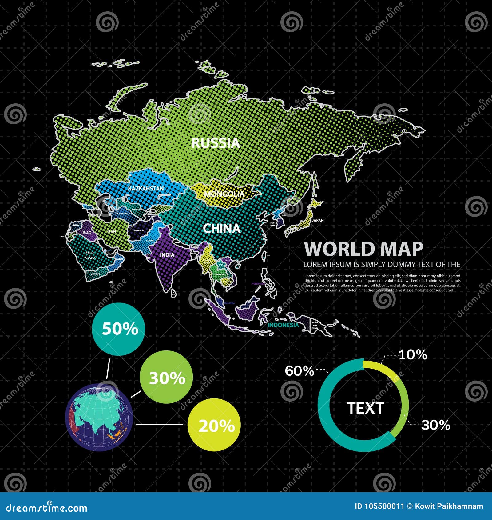Asia Map Design Vector Illustration Stock Vector - Illustration of asia ...