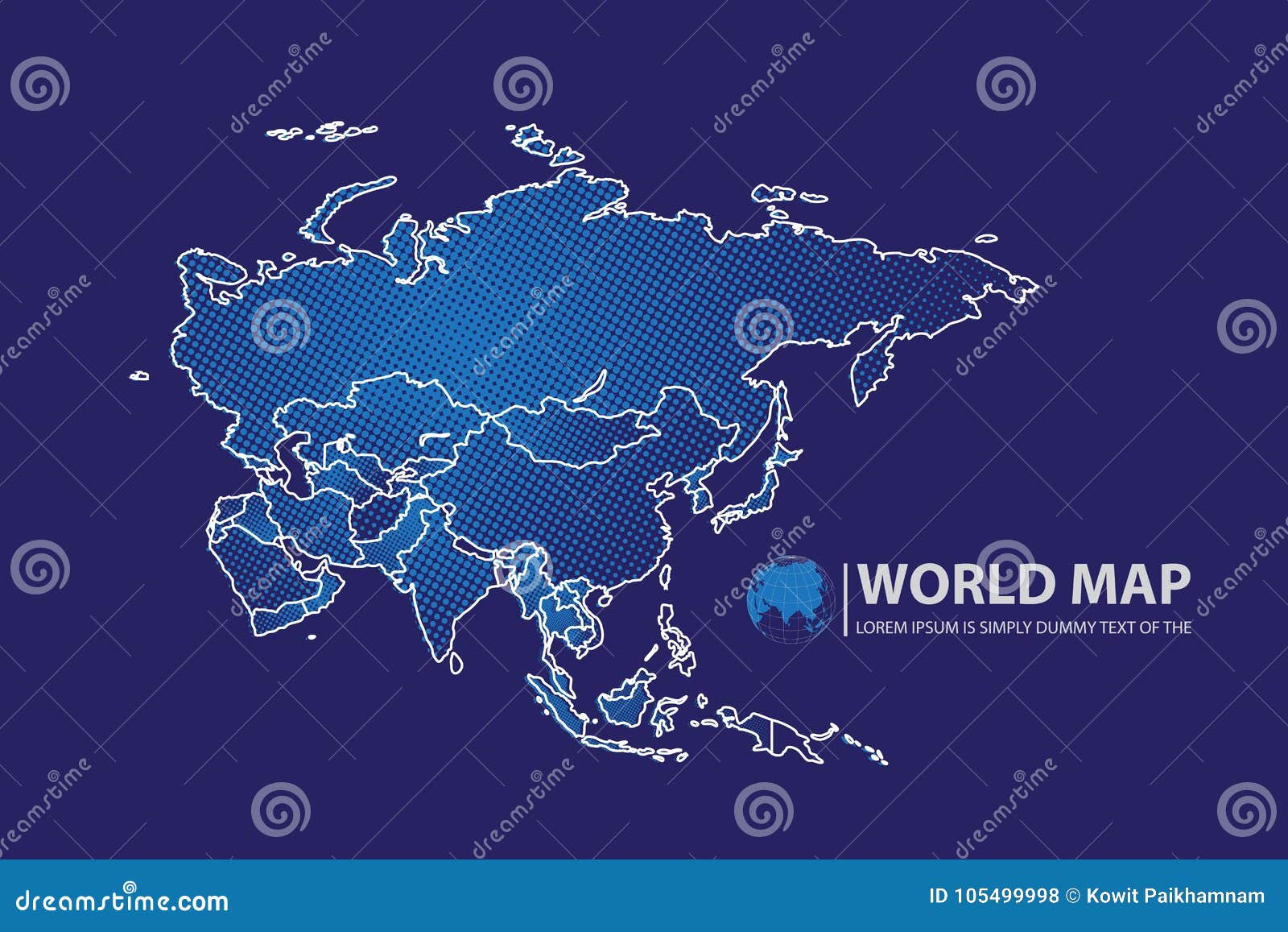 Asia Map Design Vector Illustration Stock Vector - Illustration of icon ...
