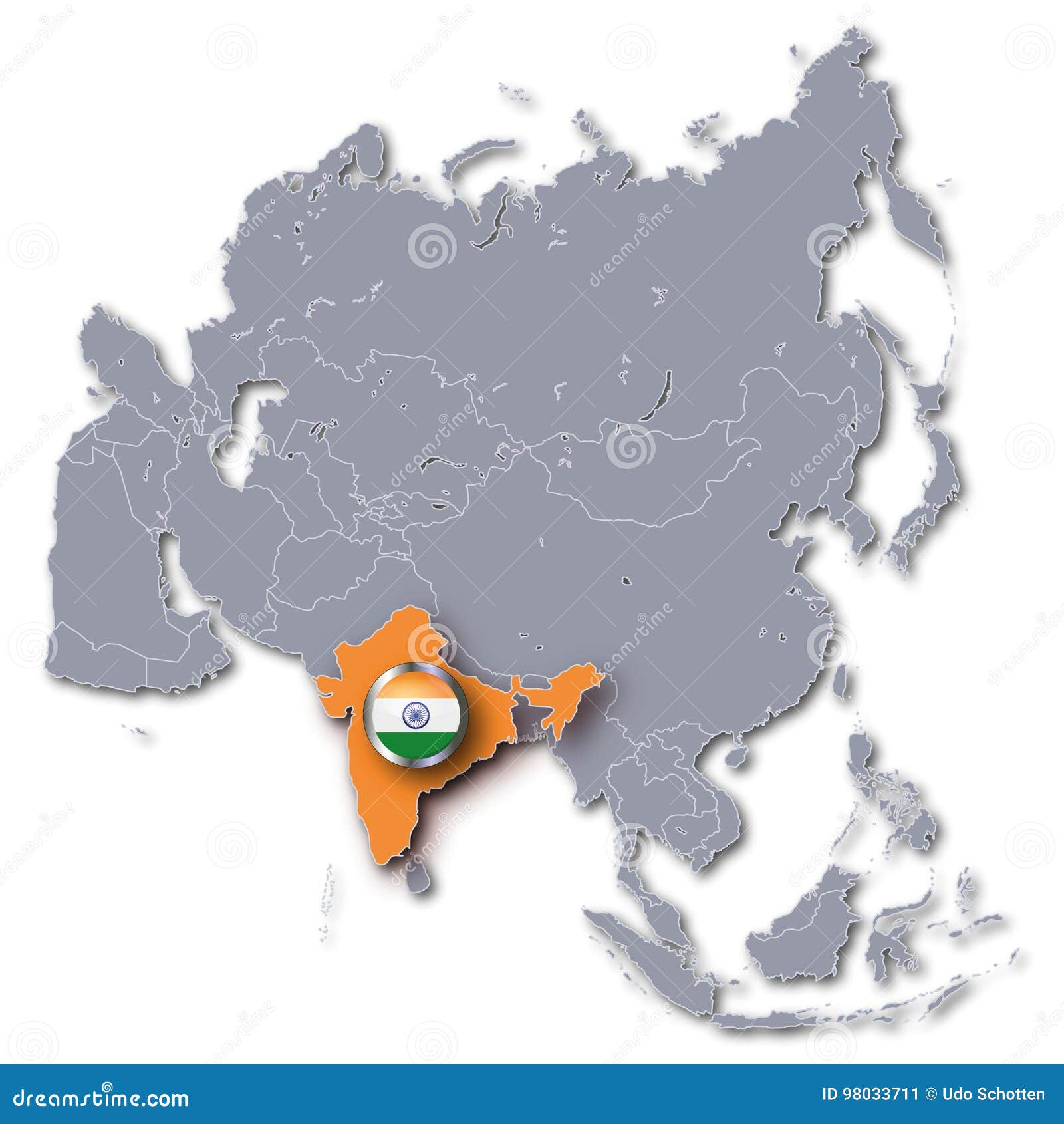 Asia map with India stock illustration. Illustration of multiethnic ...