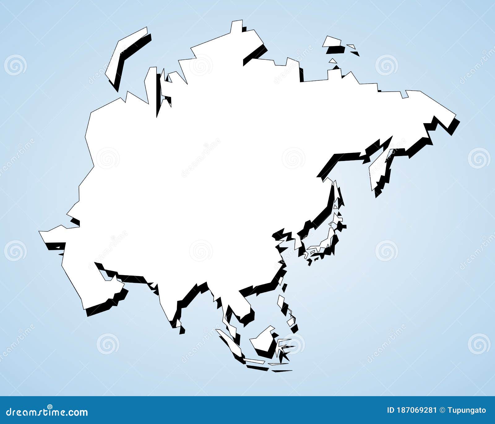 Asia map low poly stock vector. Illustration of copyspace - 187069281