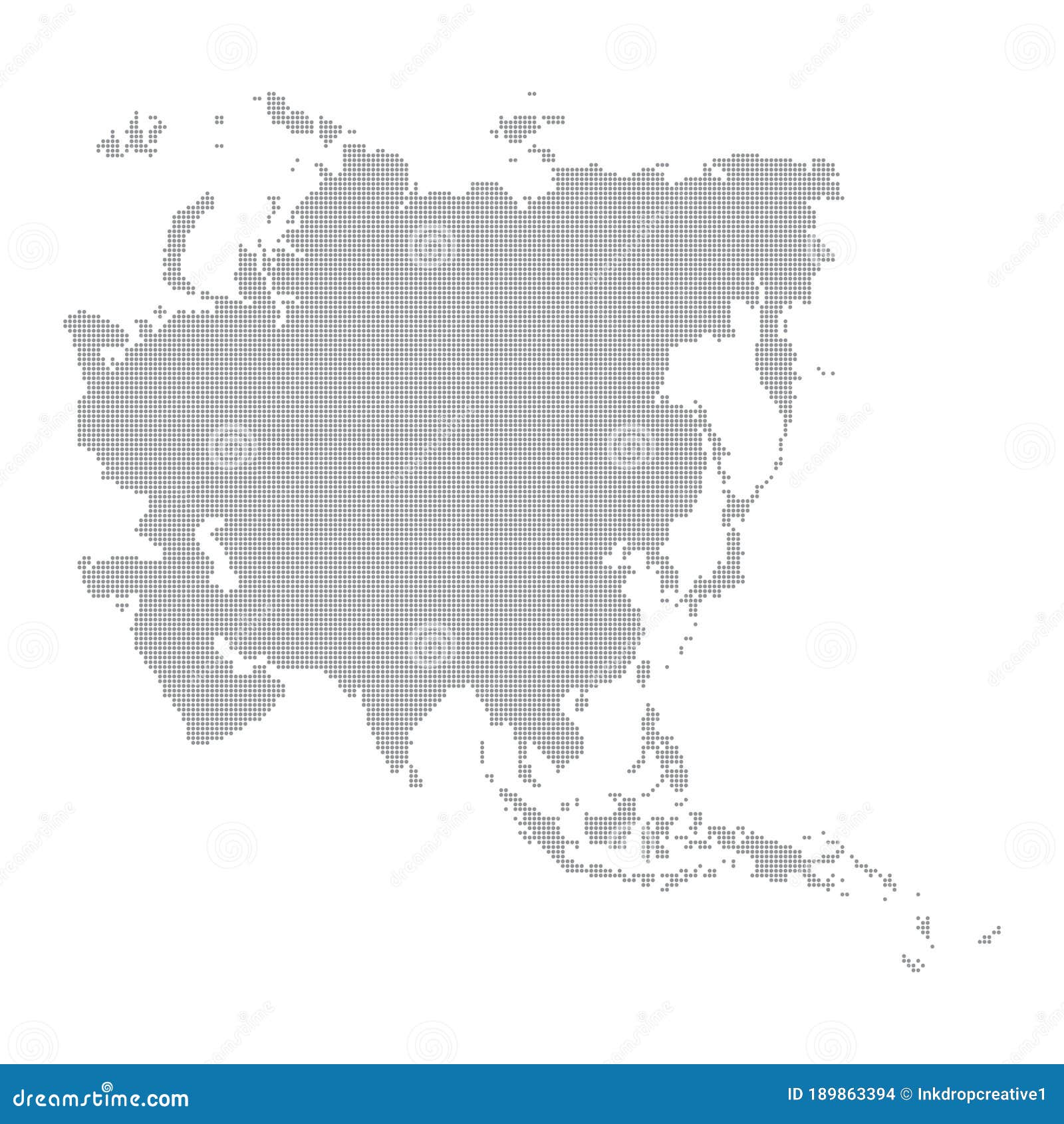 Asia Map Made from Halftone Dot Pattern Stock Vector - Illustration of ...