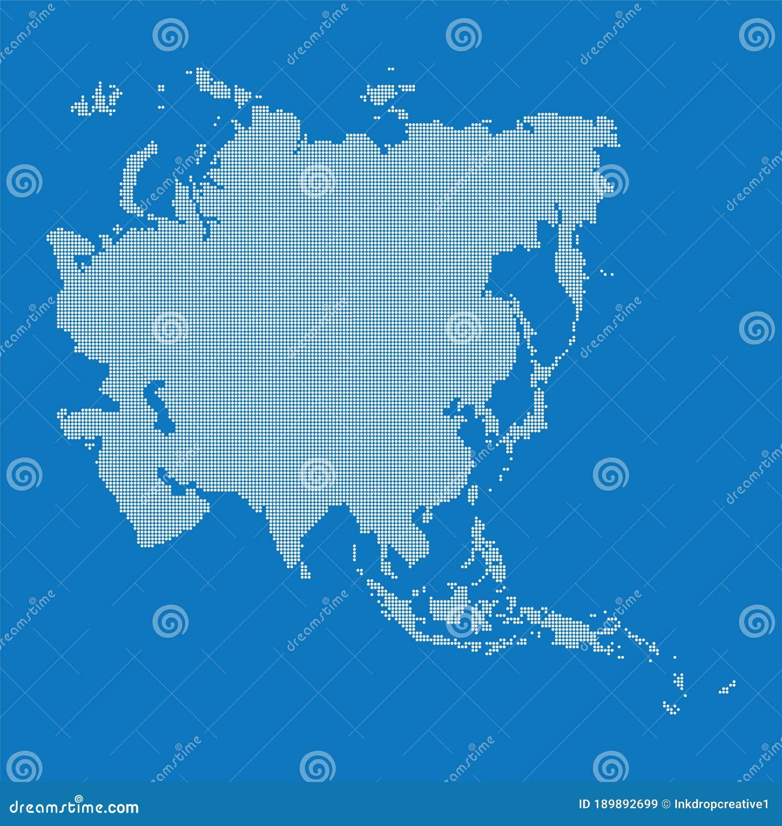 Asia Map Made from Halftone Dot Pattern Stock Vector - Illustration of ...