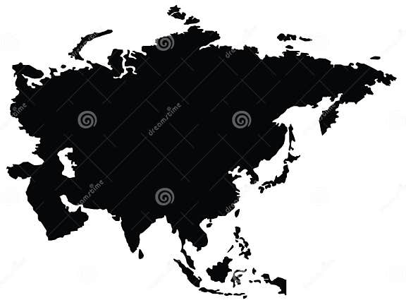 Asia Map Silhouette Vector Art Stock Vector - Illustration of earth ...