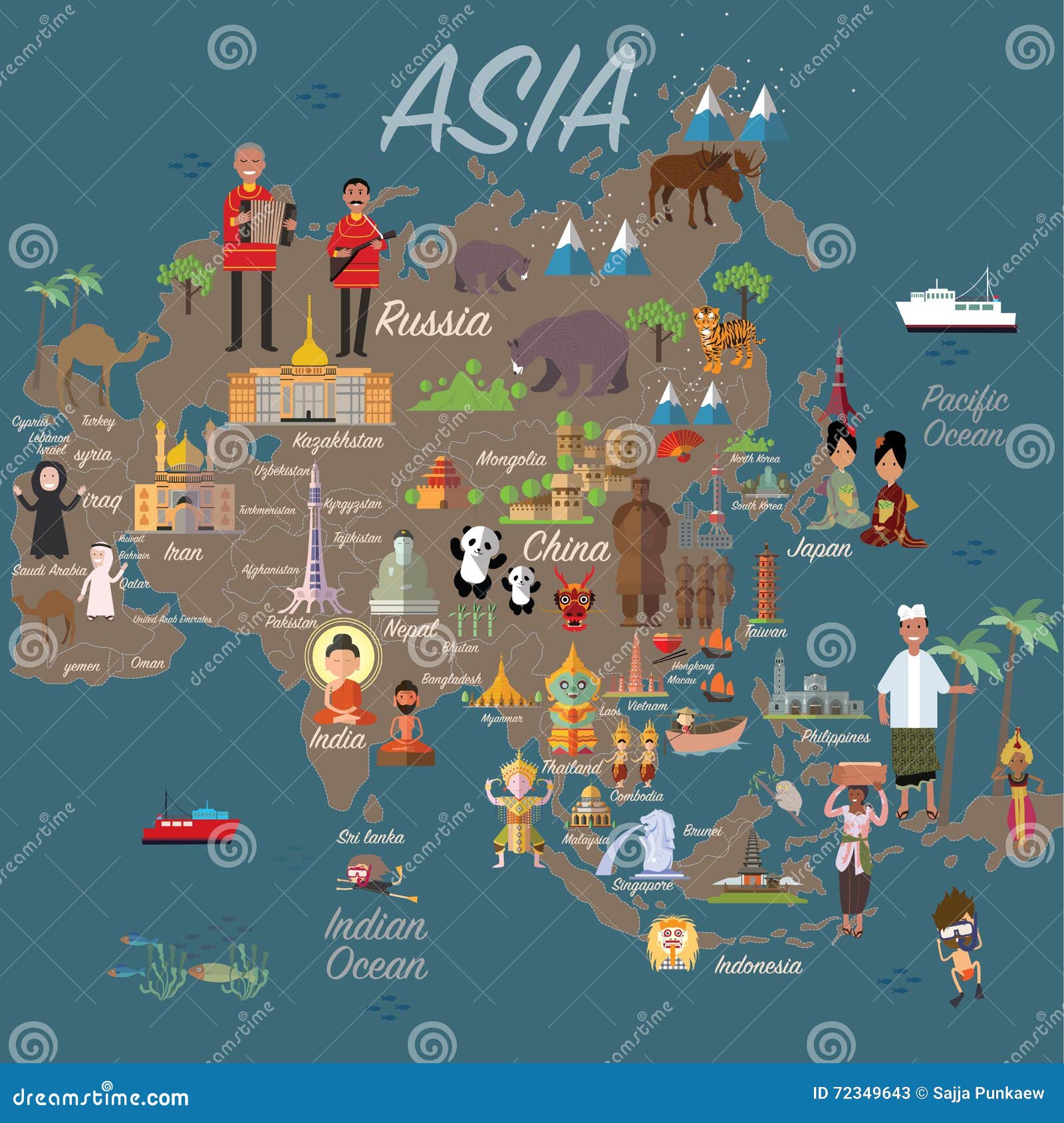 Asia Map Stock Image | CartoonDealer.com #57814411