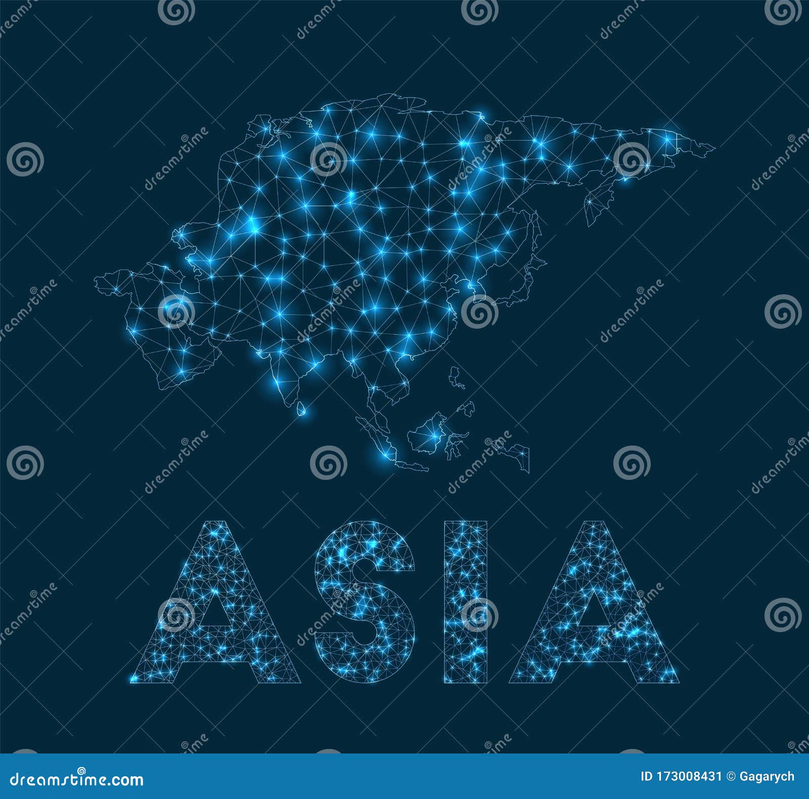 Asia network map. stock vector. Illustration of line - 173008431