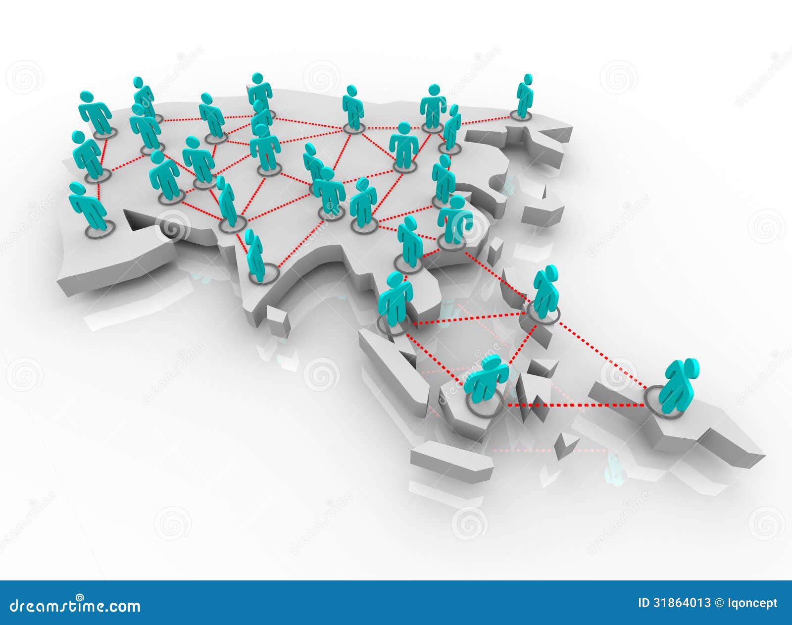 Asia - Network of People stock illustration. Illustration of north ...