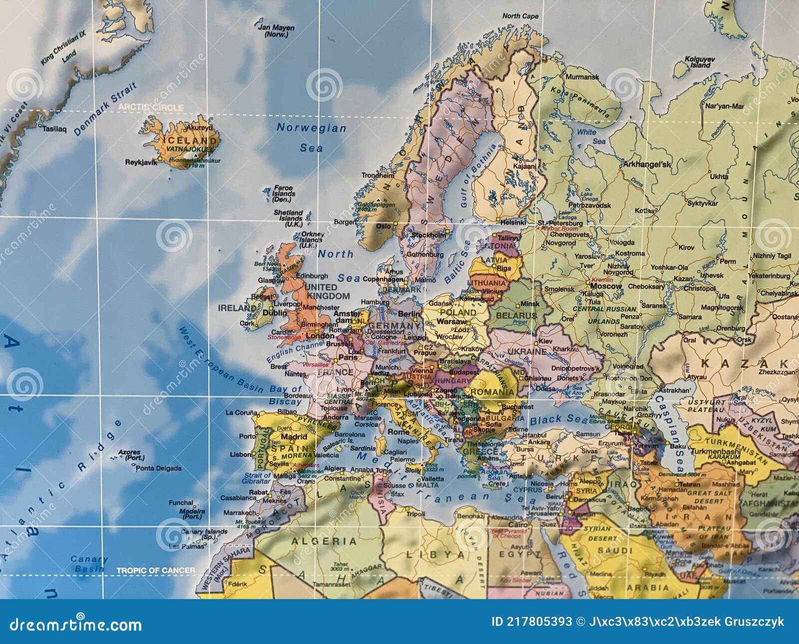 Asia political map stock image. Image of africa, oceania - 217805393