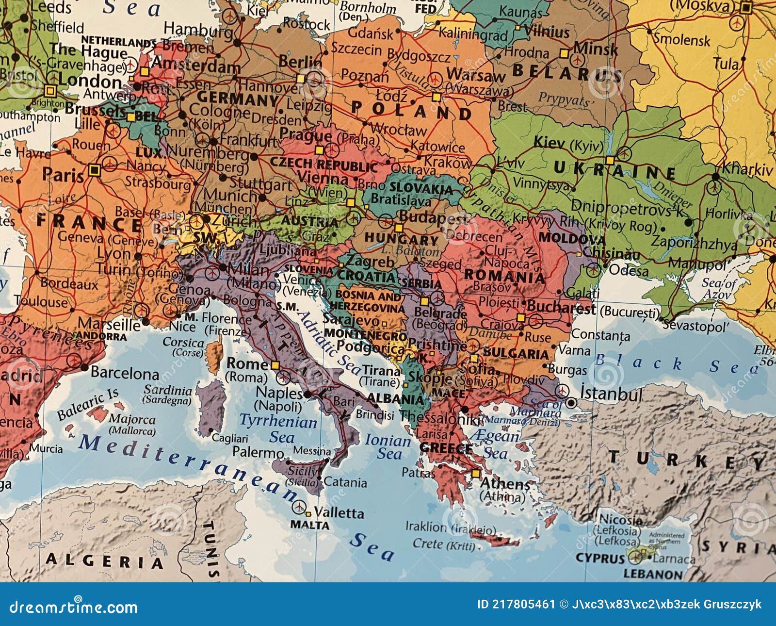 Political Map Of Europe And Asia