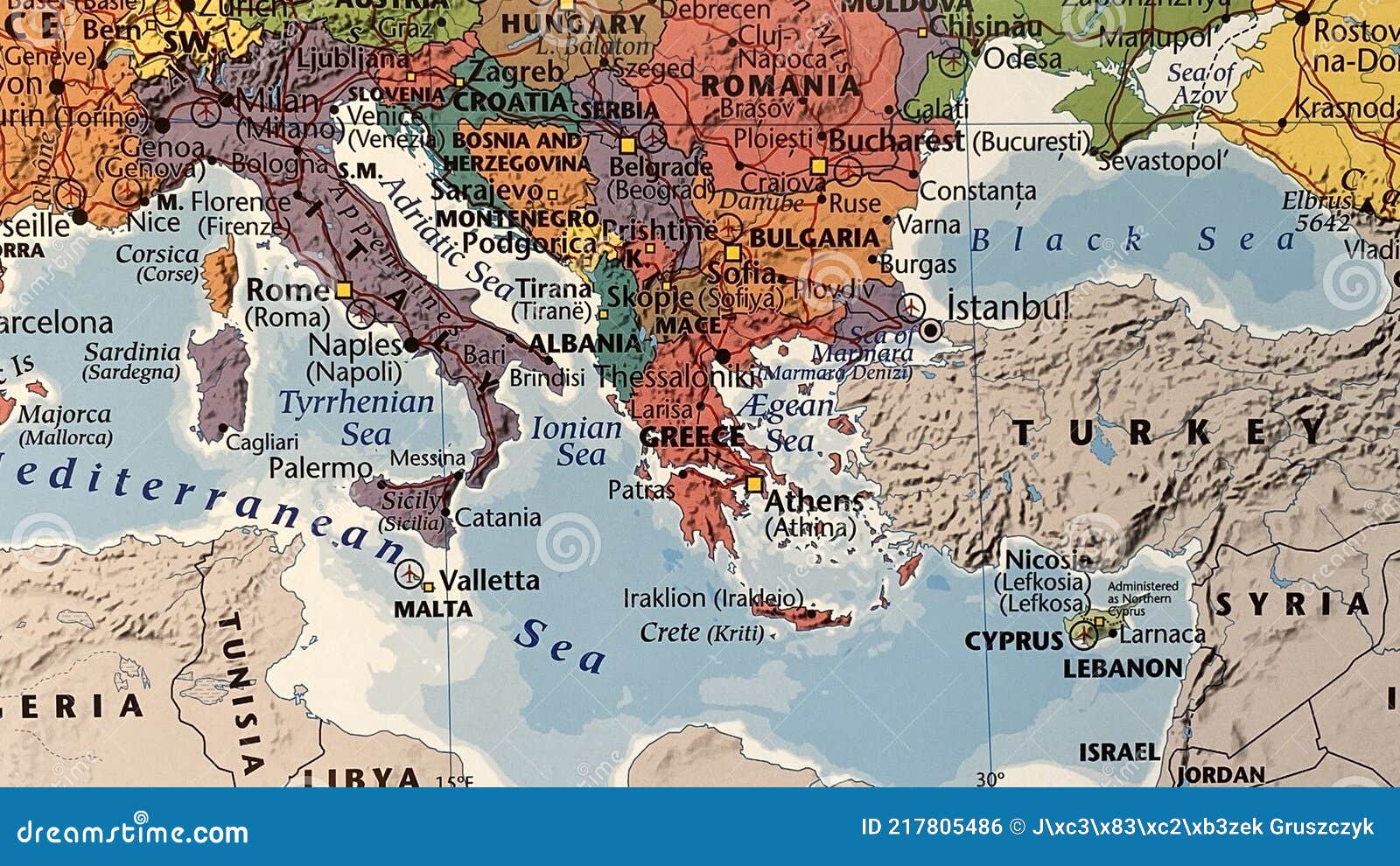 Asia political map stock photo. Image of travel, north - 217805486