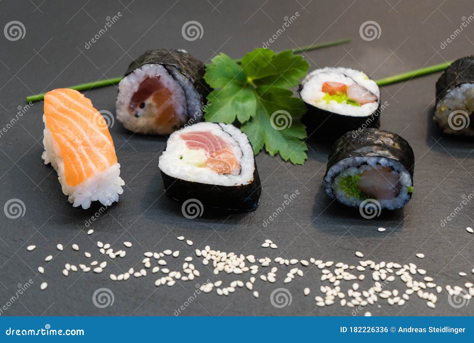 Asia seafood sushi stock photo. Image of kobe, food - 182226336