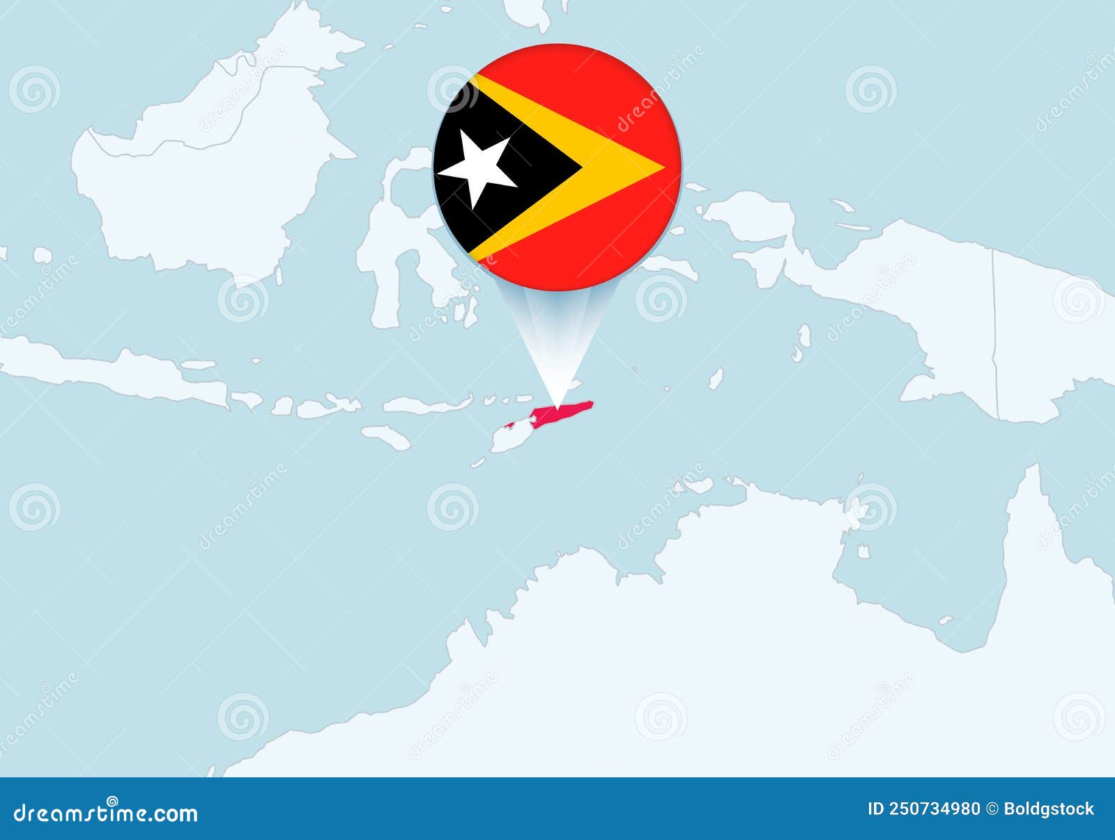Asia with Selected East Timor Map and East Timor Flag Icon Stock Vector ...