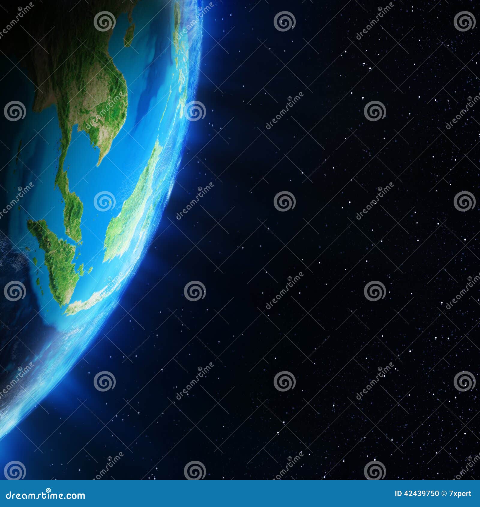 Asia from space stock illustration. Illustration of space - 42439750