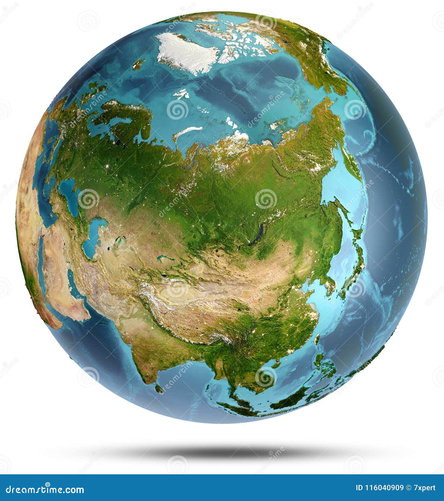 Asia from Space. 3d Rendering Stock Illustration - Illustration of ...