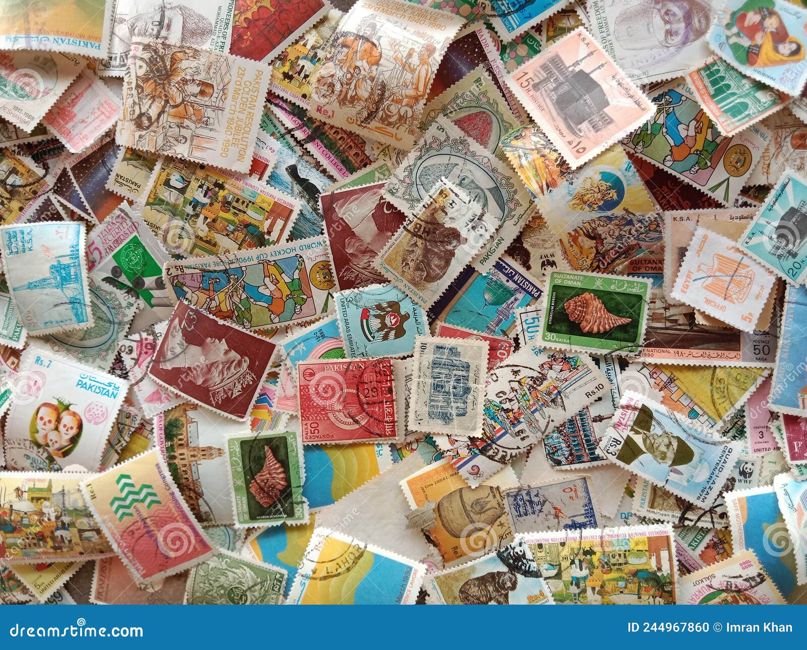 Asia stamps collection editorial image. Image of postage - 244967860