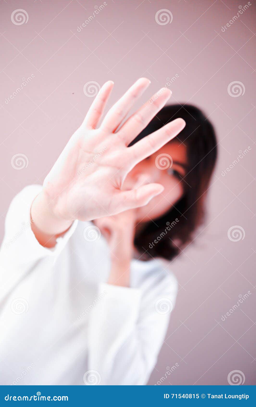 Asia Woman Showing Stop Hand Stock Image - Image of lady, female: 71540815