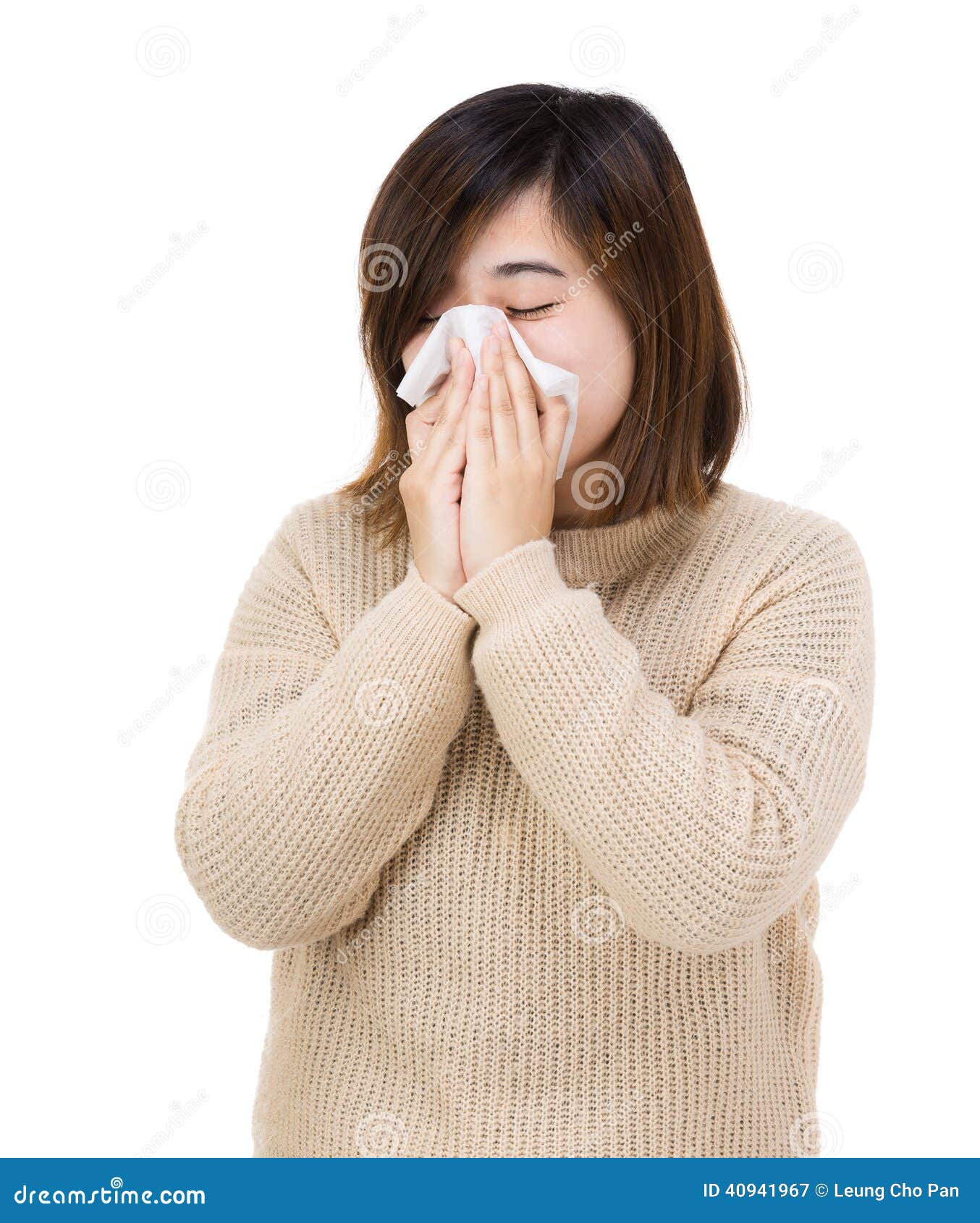 Asia woman sneeze stock image. Image of white, hair, sneezing - 40941967