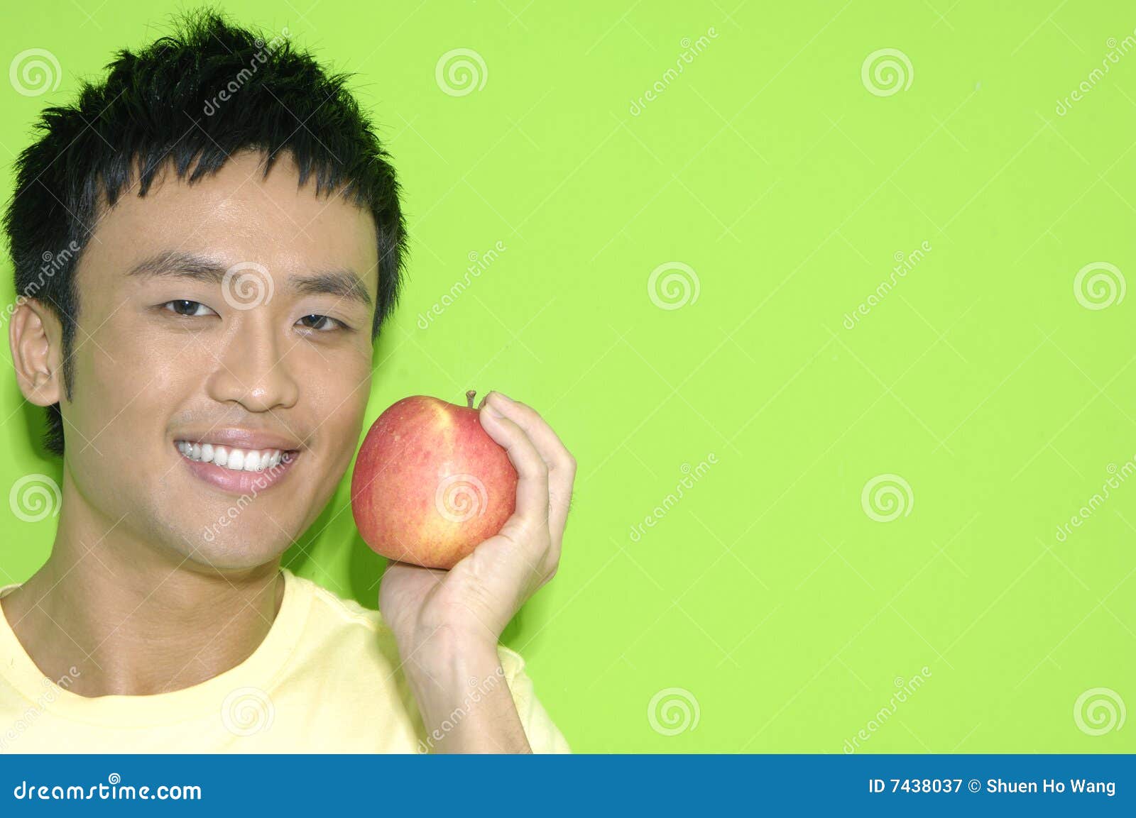 Asia young man stock image. Image of crop, apple, food - 7438037