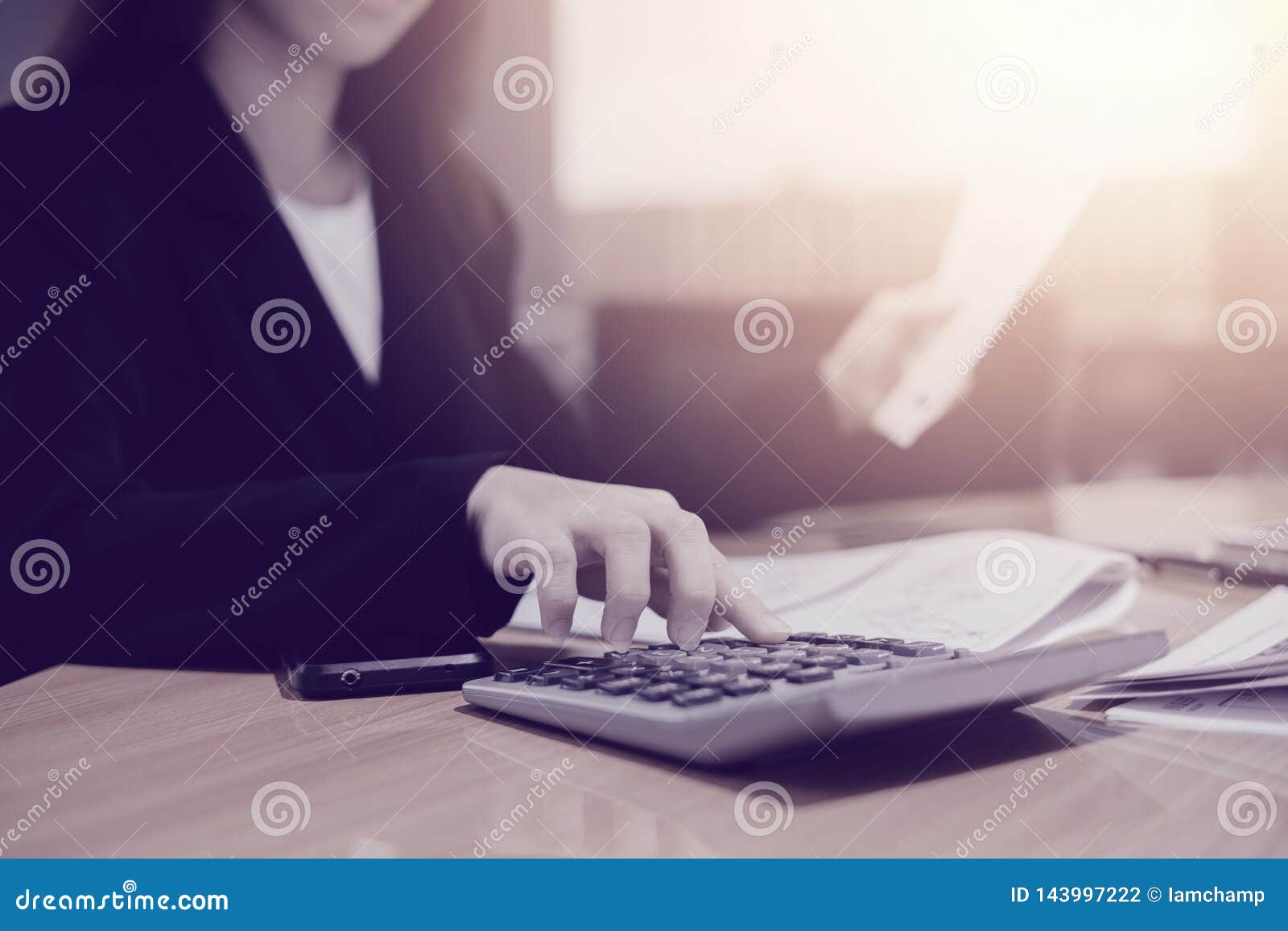 Asian Accountant Business Woman Working On Desk And Using Calculator In ... Asian Accountant Business Woman Working On Desk And Using Calculator In ...