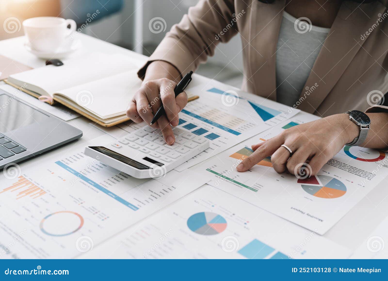 Asian Accountant Working and Analyzing Financial Reports Project ...