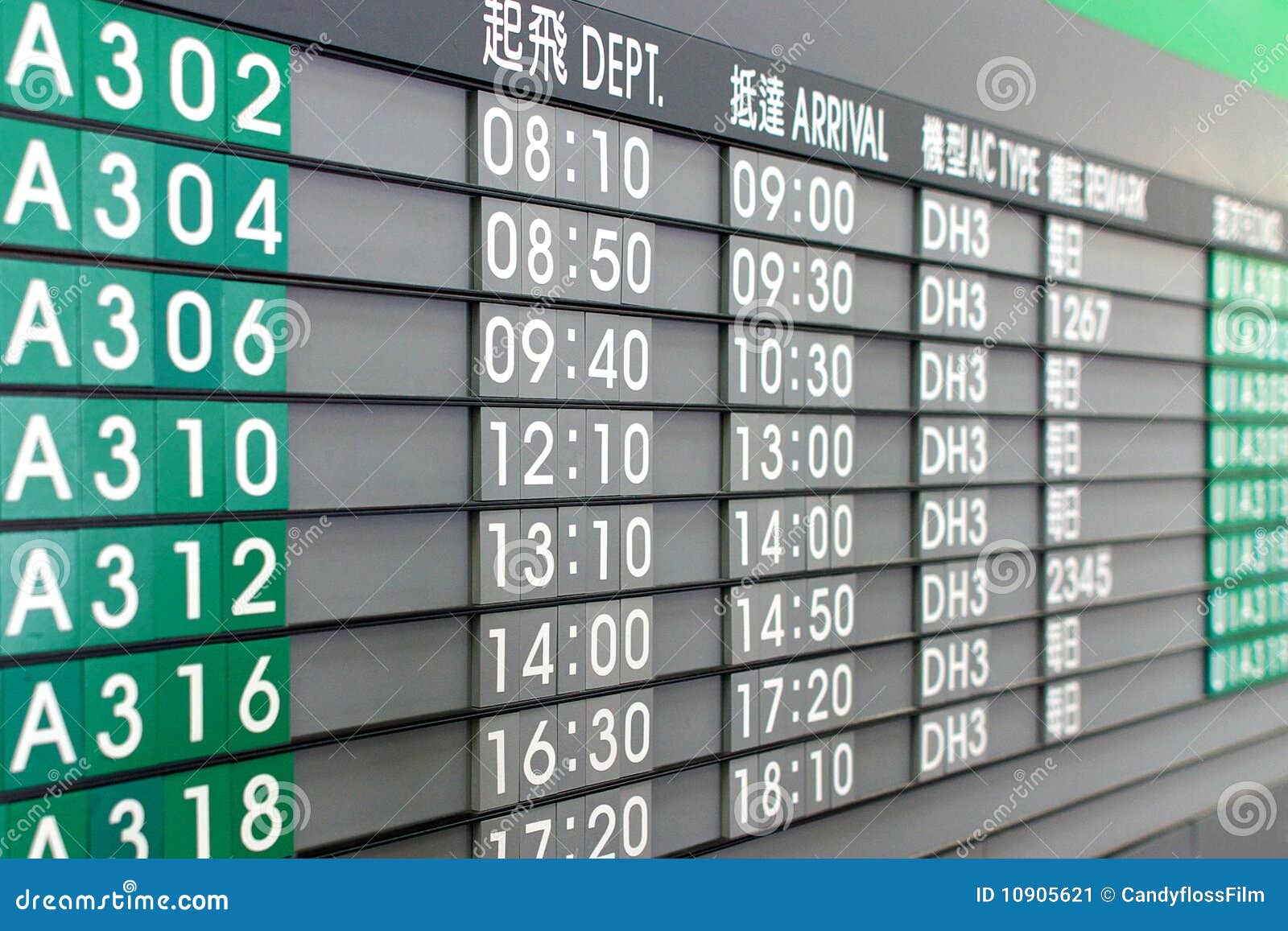 Asian Airlines Timetable stock image. Image of departure - 10905621