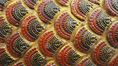 Asian Ancient Golden Giant Snake Scale Pattern Stock Image - Image of ...