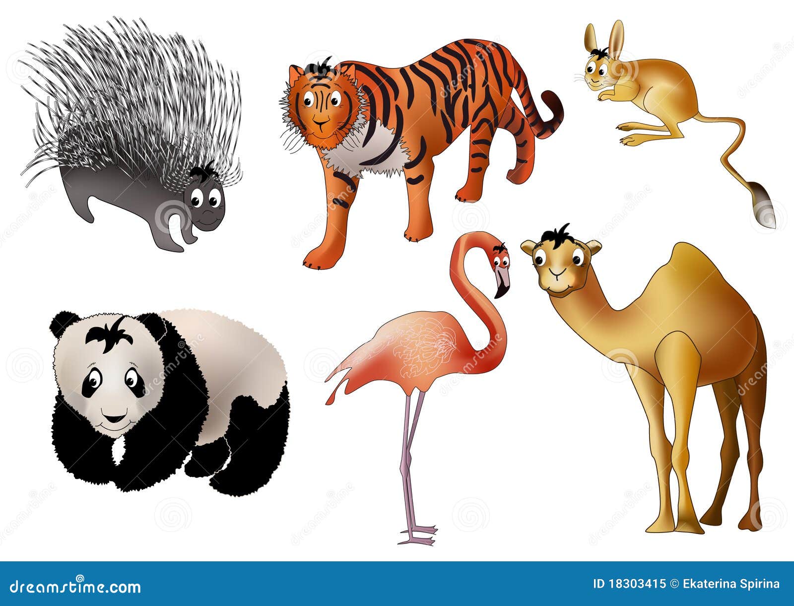 Asian animals () stock vector. Illustration of porcupine - 18303415