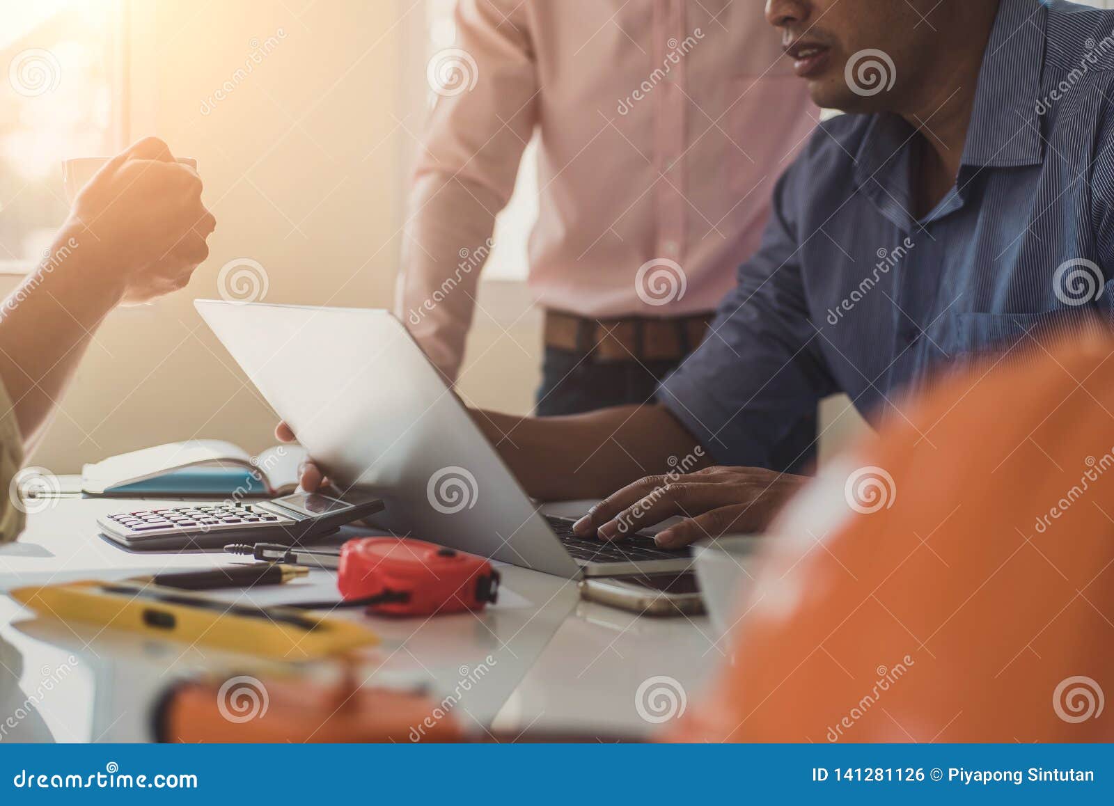 Asian Architect Business People Group Discussion on Meeting with ...