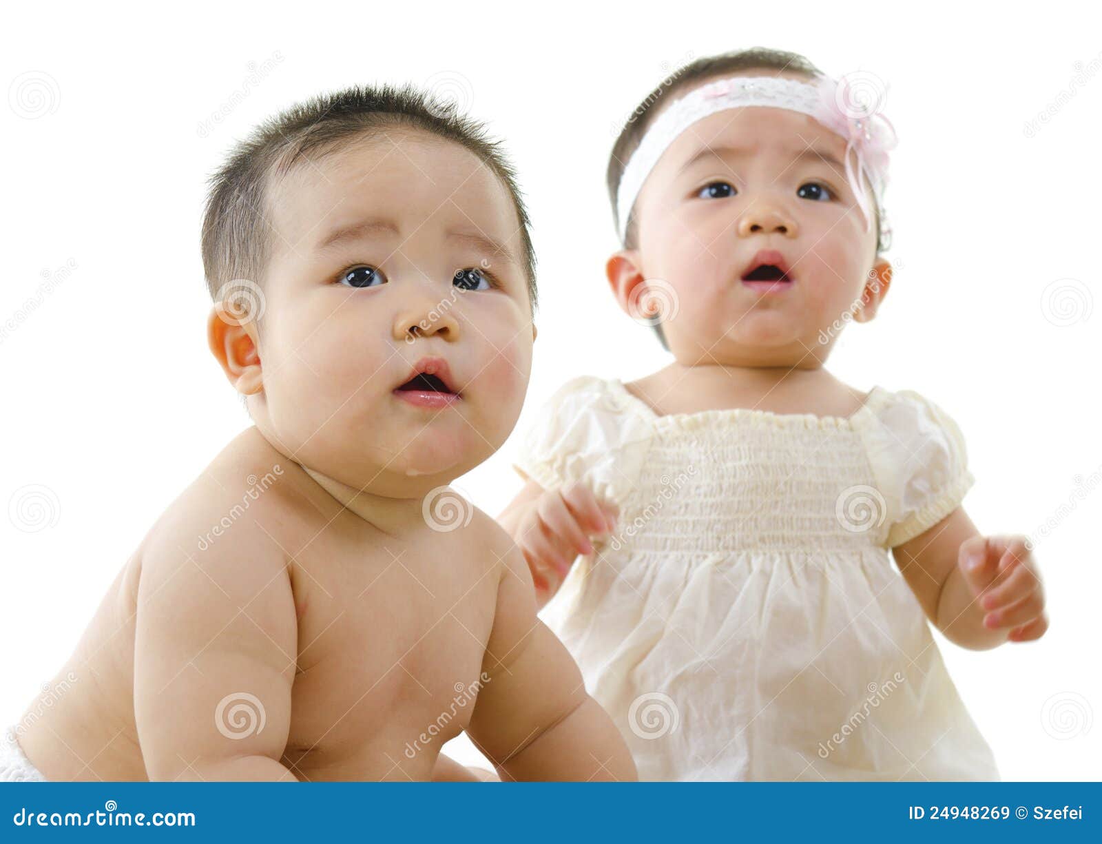 White And Asian Babies Together