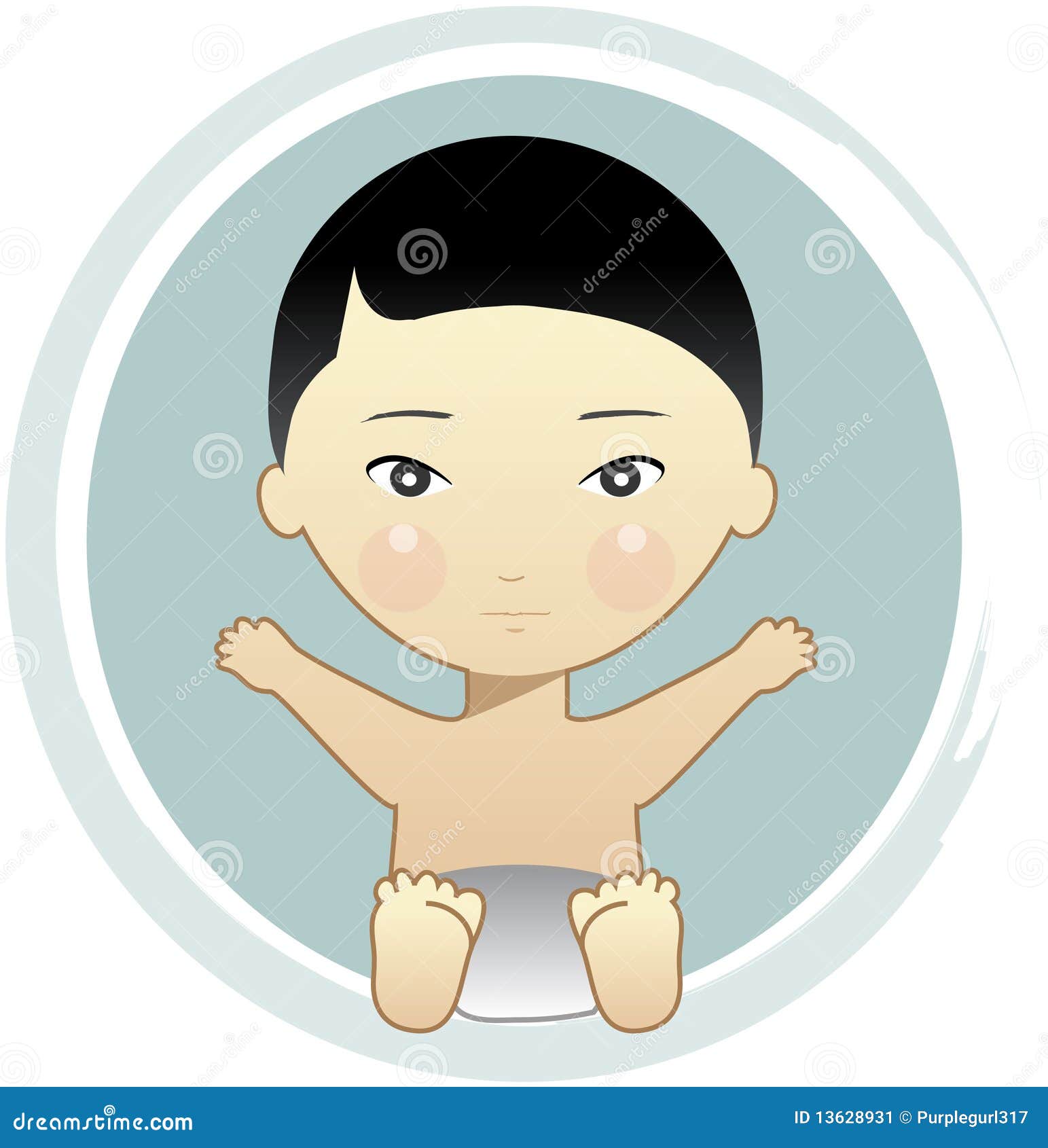 Asian Baby Boy stock illustration. Illustration of child - 13628931