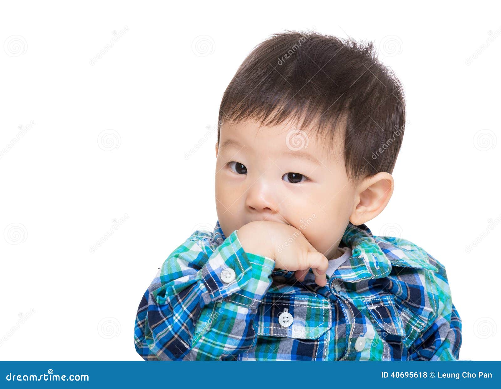 Asian Baby Boy Bite His Hand Stock Photo - Image of small, chinese ...