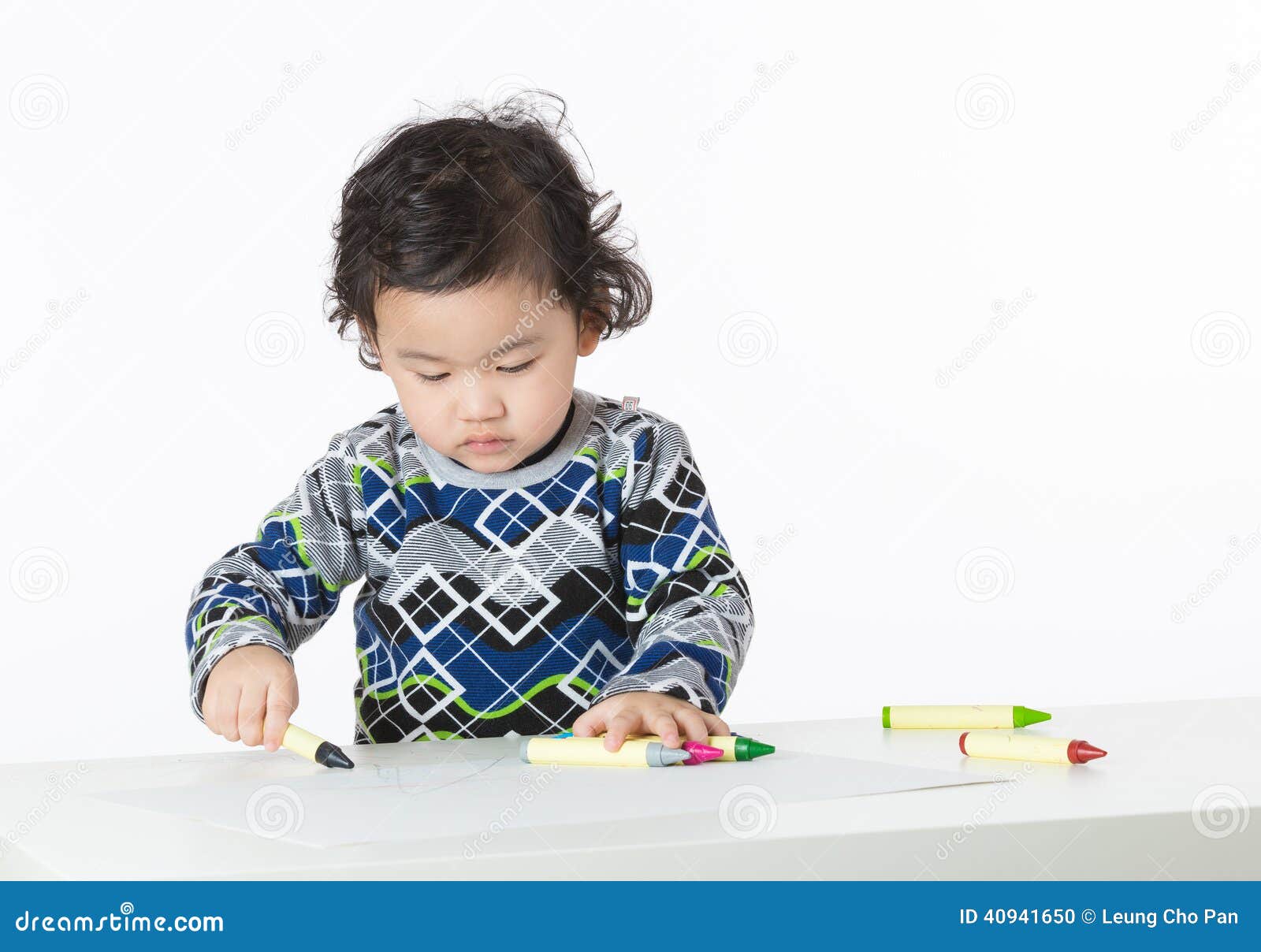 Asian baby boy drawing stock photo. Image of adorable - 40941650