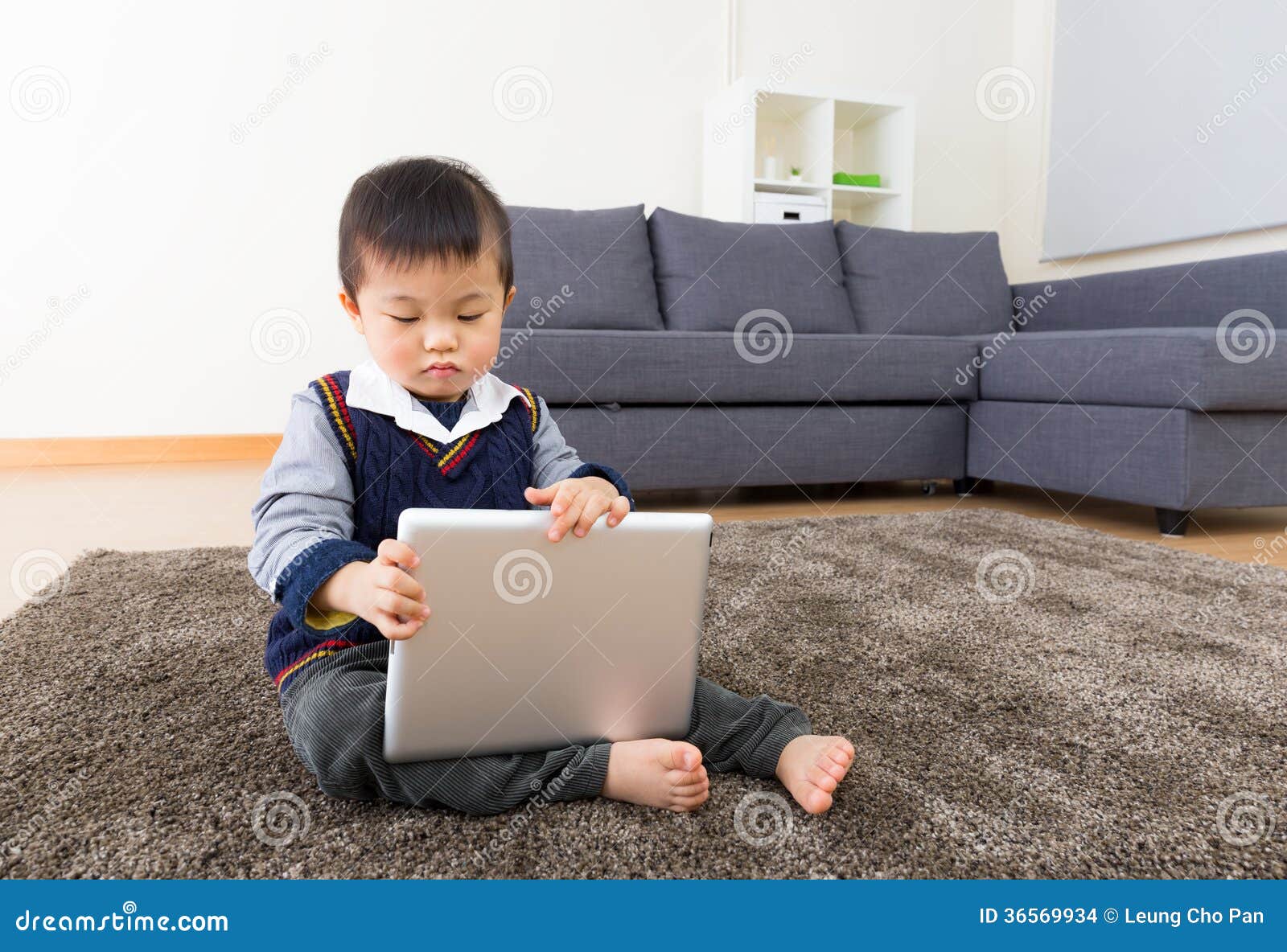 Asian Baby Boy Using Tablet Stock Photo - Image of chinese, lovely ...